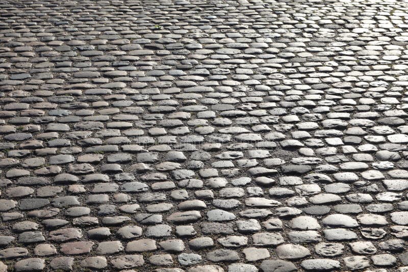 Road Pavement Made with Smooth Pebbles without People Stock Image ...