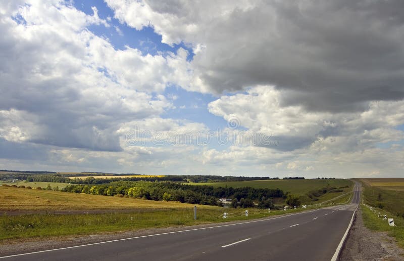 Road perspective stock photo. Image of grass, cloud, open - 2267128