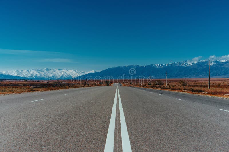 Road perspective stock photo. Image of grass, blue, road - 4672658