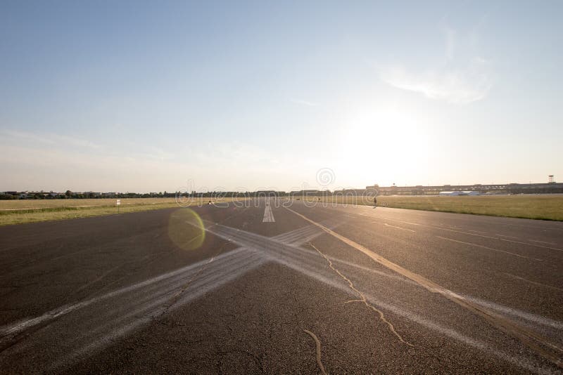 Road in Perspective in the Plain with Horizontal Signs To X. Asp Stock ...