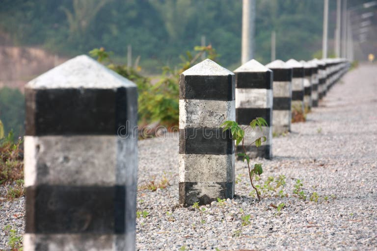 Road pillar stock photo. Image of roadblock, block, warning - 91595418