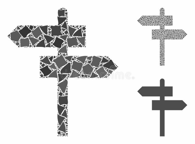 Road Pointer Composition Icon of Ragged Pieces Stock Illustration ...