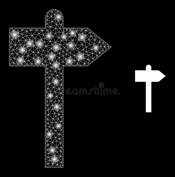 Road Pointer Icon - Triangulated Mesh with Sparkles Stock Vector ...