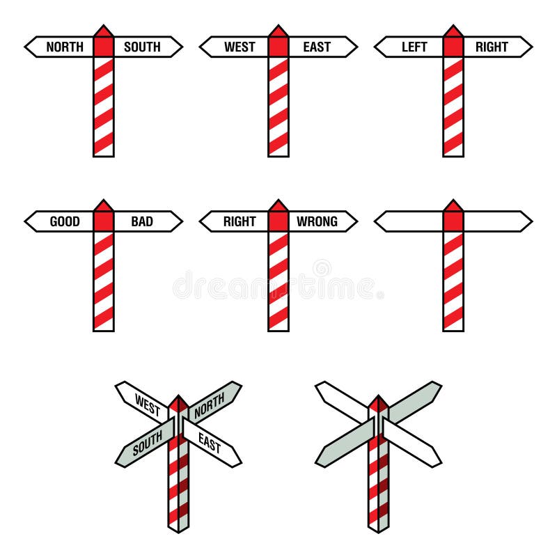 Road Pointer on White Vector Stock Vector - Illustration of destination ...