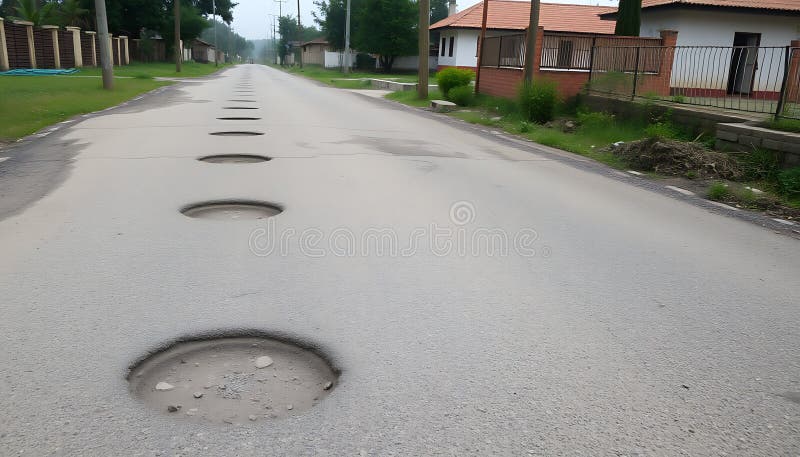 Road with Potholes Surface, Damaged Road, Road Condition, Asphalt Road ...