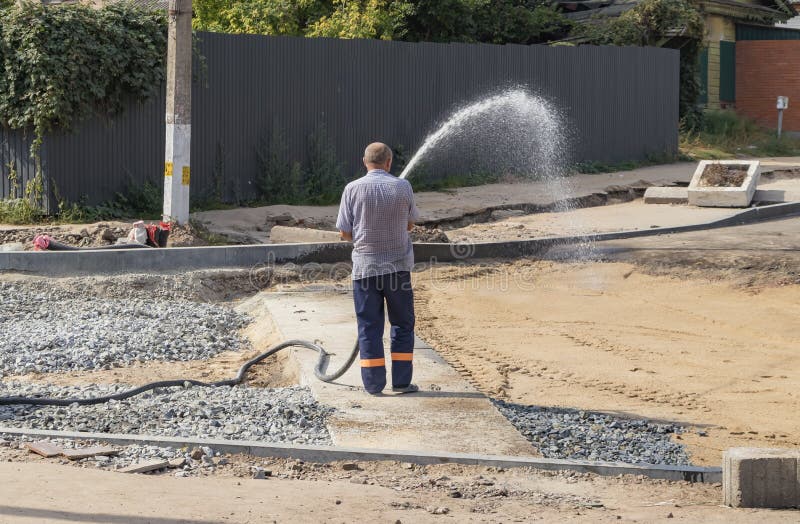 Road Preparation for Asphalt Laying Editorial Image - Image of ...