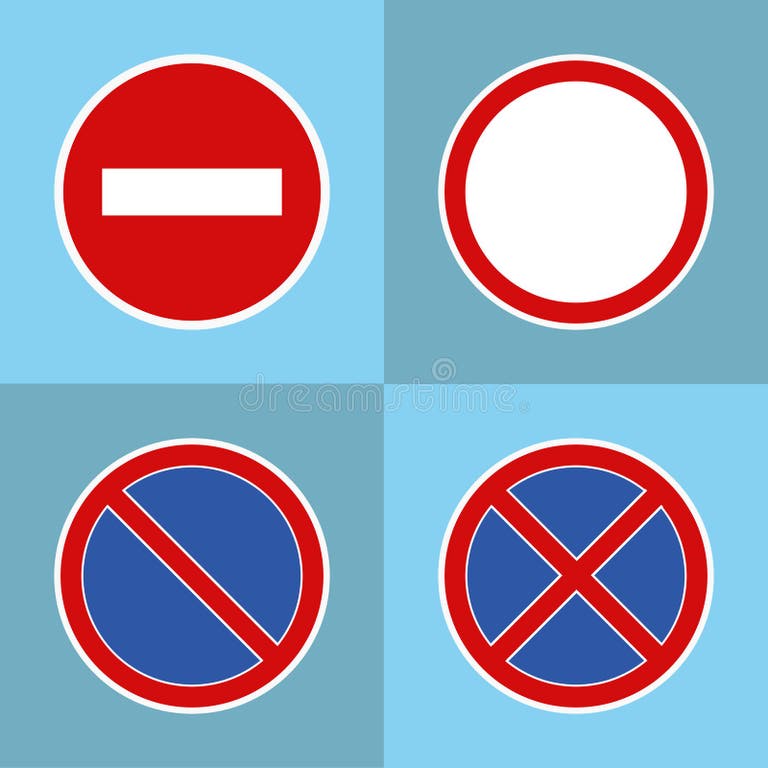 Road prohibitory signs stock illustration. Illustration of roadsign ...