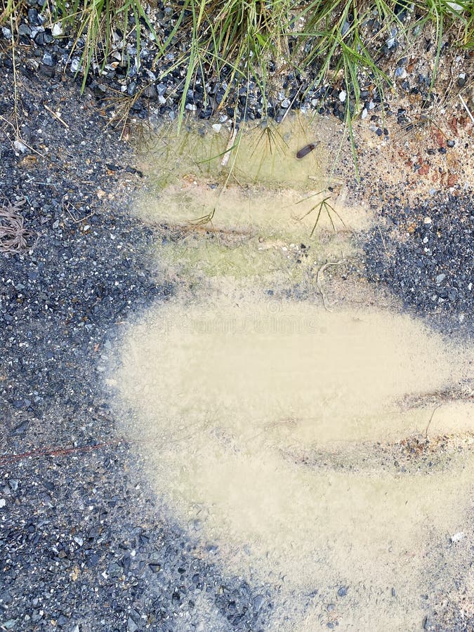 The Road is a Puddle of Water. Stock Image - Image of outdoor, dirt ...