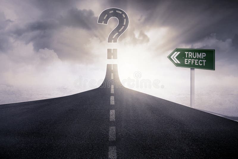 Road with Question Mark and Trump Effect Word Editorial Image ...
