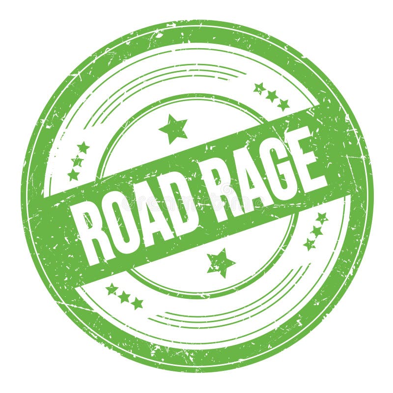 ROAD RAGE Text on Green Round Grungy Stamp Stock Illustration ...