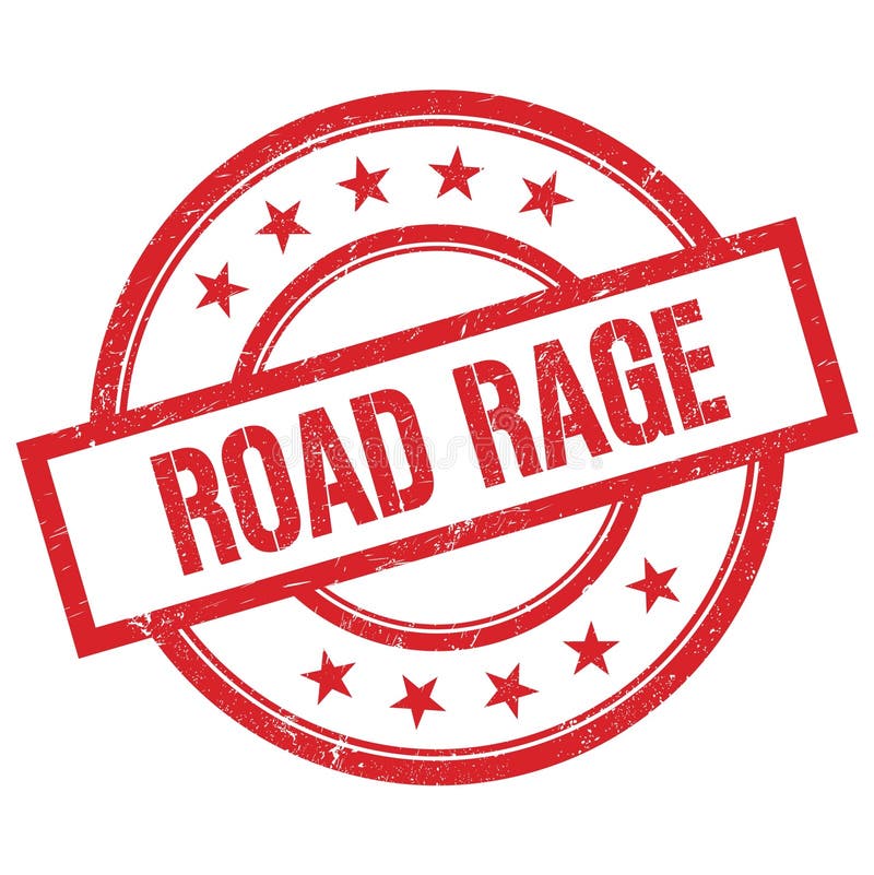 ROAD RAGE Text Written on Red Vintage Round Stamp Stock Illustration ...