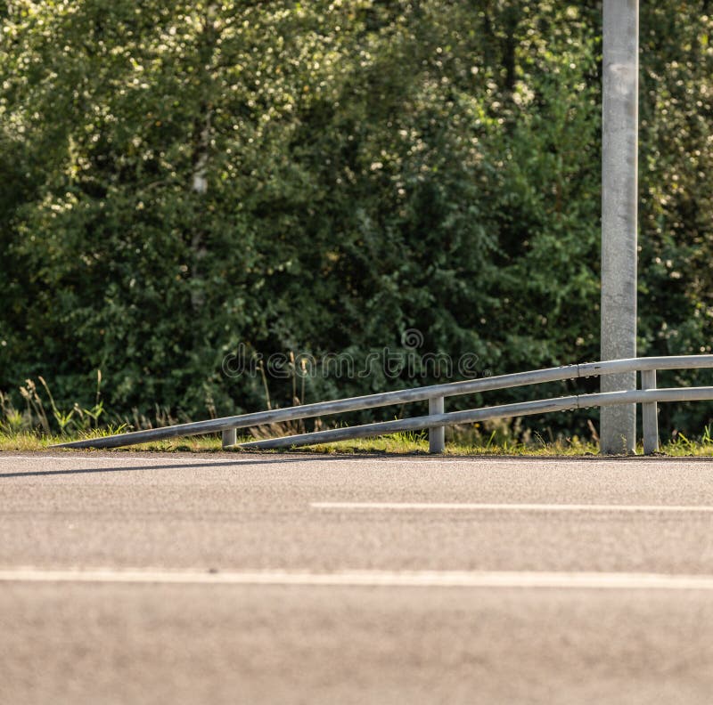 Road Rails Ending by the Side of a Road.. Stock Image - Image of ...