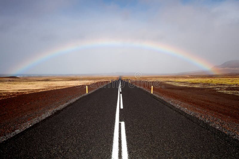 Road and rainbow stock photo. Image of black, white, road - 14198914