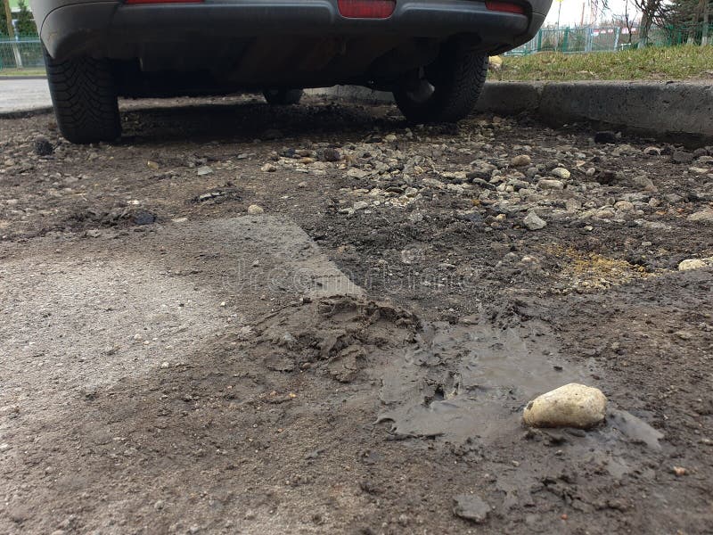 Road Reconstruction Repair Pieces Removed Asphalt Lying Pile Patch ...