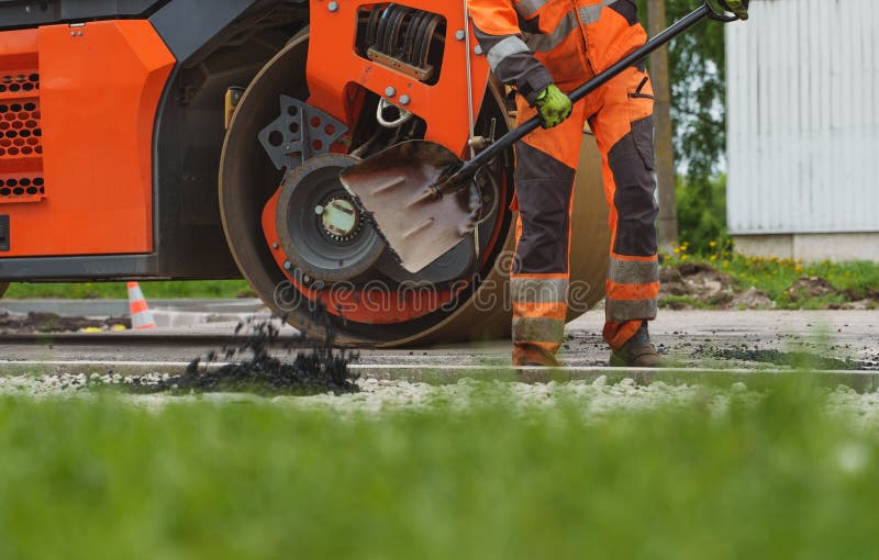 Road reconstruction. stock photo. Image of maintenance - 227695162