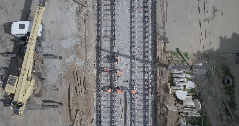 Road Reconstruction with Tram Rails Intersection, Construction Site ...