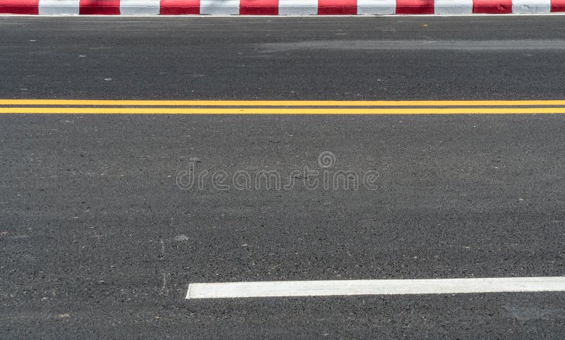 Road with Red and White Curb Stock Image - Image of road, curb: 106676881