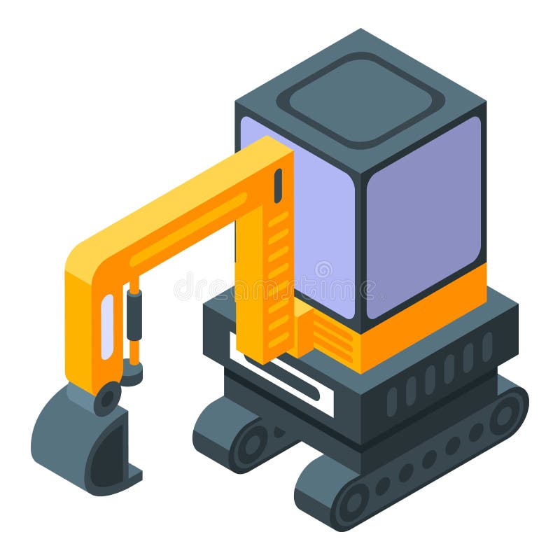 Excavator Icon Digital Purple Stock Vector - Illustration of crawler ...