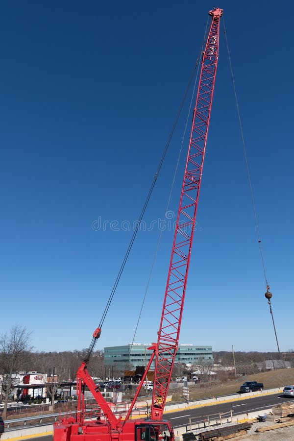 Road Repair with High Crane Stock Image - Image of business, renovation ...