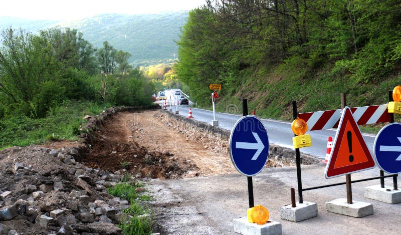 Road in repair stock photo. Image of build, detour, repair - 71128730