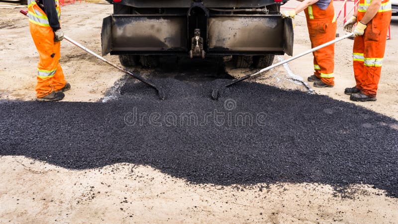 Road repair in progress stock image. Image of road, equipment - 248490401