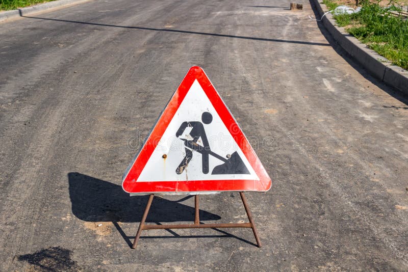 Road Repair Sign. Street Road Under Construction. Road Signs On The ...