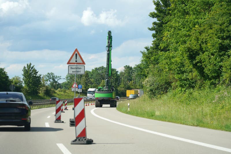 Road Repair Work with Special Equipment on the Highway Stock Image ...
