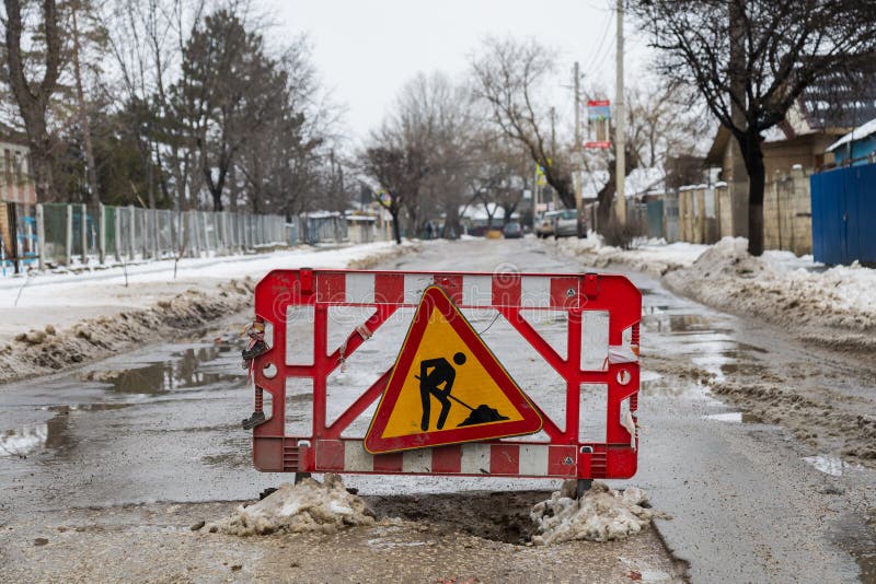 Road Repair Works in an Urban Environment with Bad Climate. Background ...