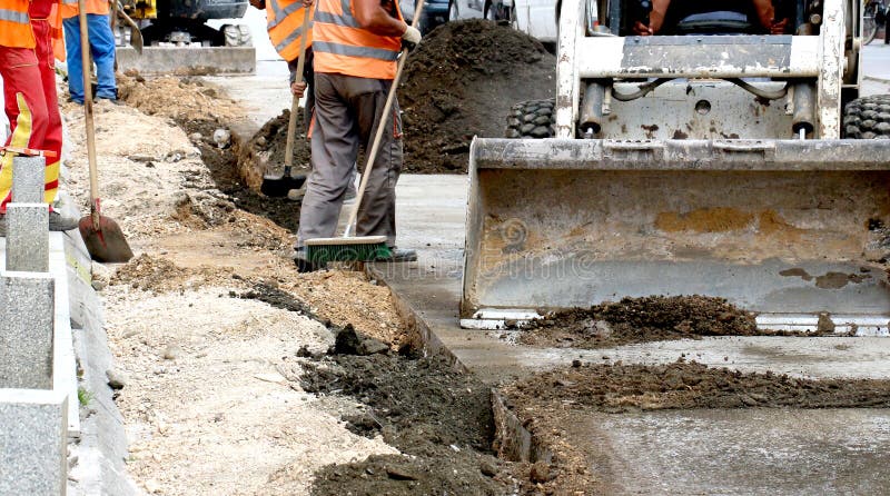 Road repairing works stock photo. Image of demolition - 72478128