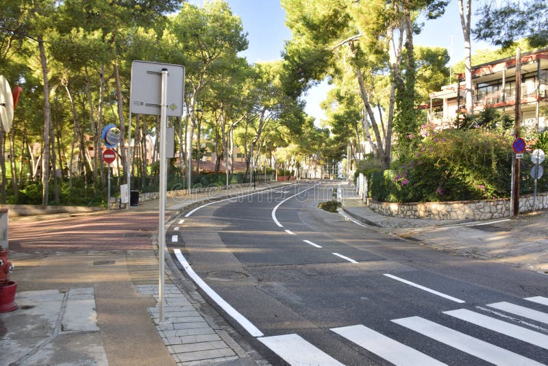 The Road through the Resort Town Stock Photo - Image of resort, road ...
