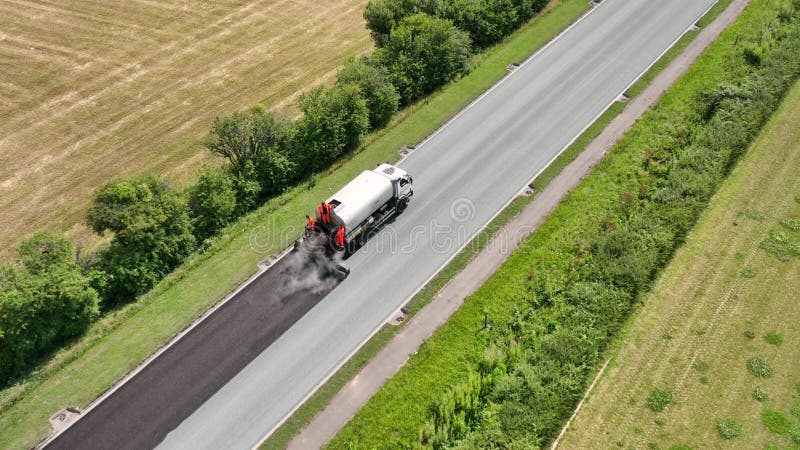 Micro Asphalt Road Resurfacing Process on an English Road Stock Video ...