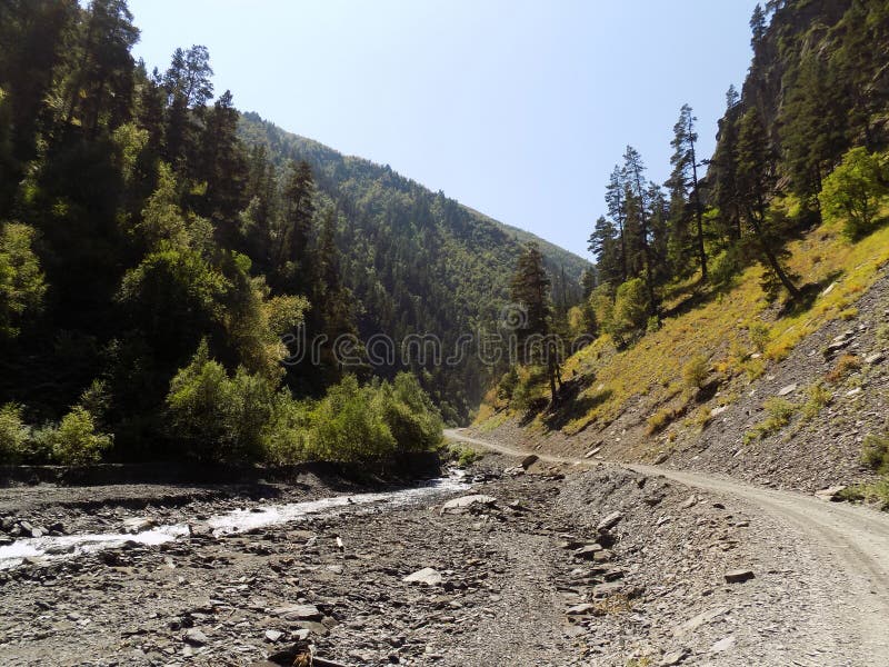 Road and River between Mountains Stock Image - Image of adventure ...