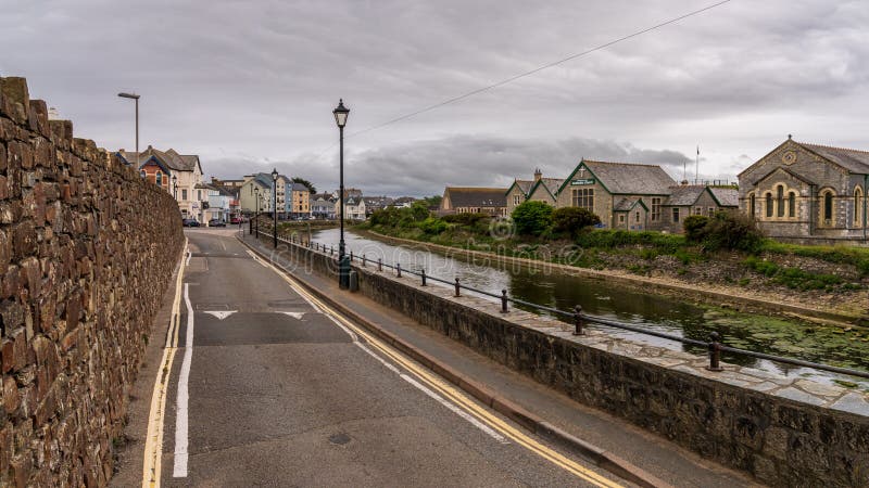 The Road by the River Neet or Strat in Bude, Cornwall, England, UK ...