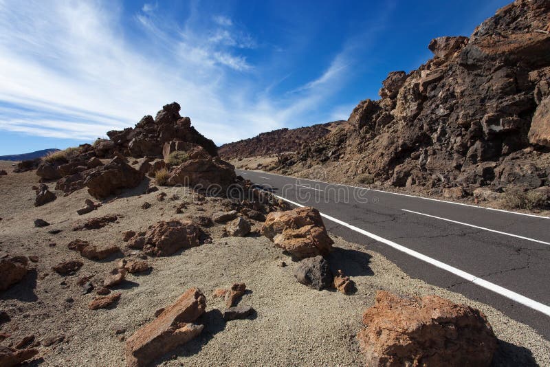Road on the rocks stock image. Image of road, blue, country - 12463221