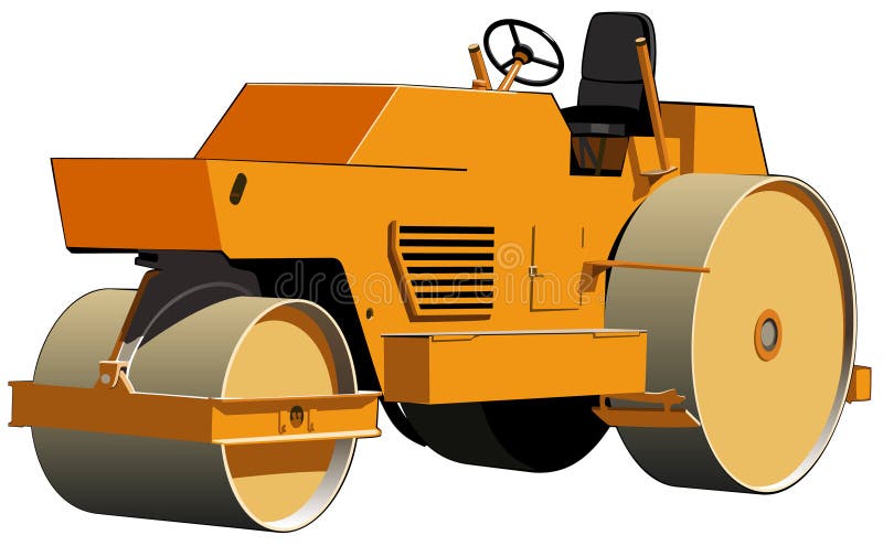 Road roller stock vector. Illustration of machinery, roller - 14080239