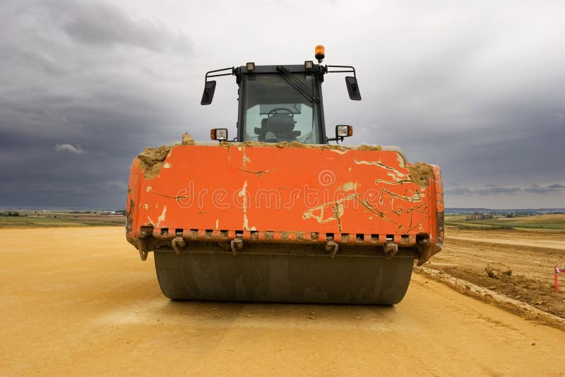 Road roller stock photo. Image of earthmover, cylinder - 5483044