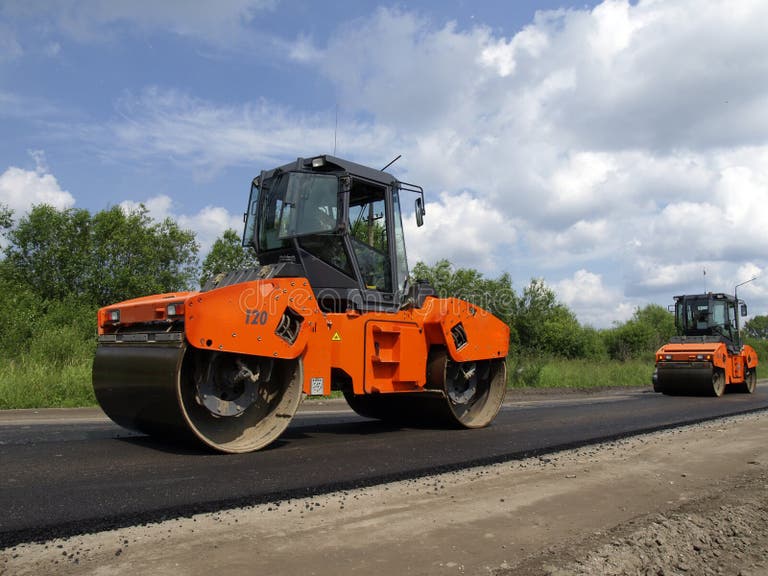The road-roller stock image. Image of building, city, highway - 8645335
