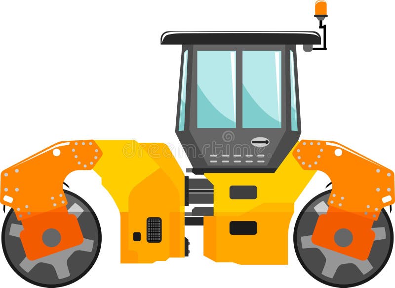 Road Roller Compactor Icon in Flat Style. Vector Illustration Stock ...