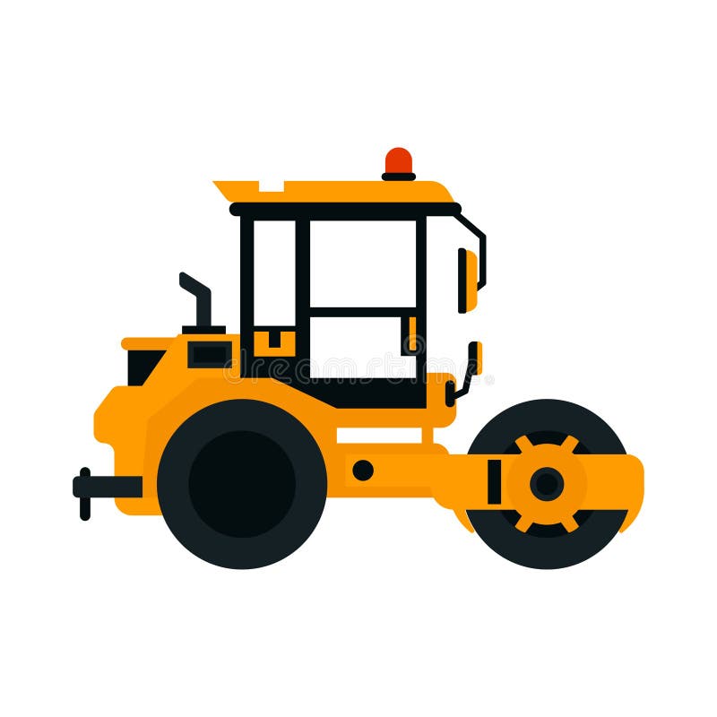 Road Roller Construction Machine Stock Vector - Illustration of vehicle ...