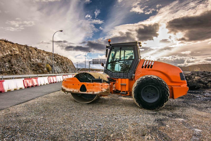 Road Roller Making Maintenance Work on a Road Stock Photo - Image of ...