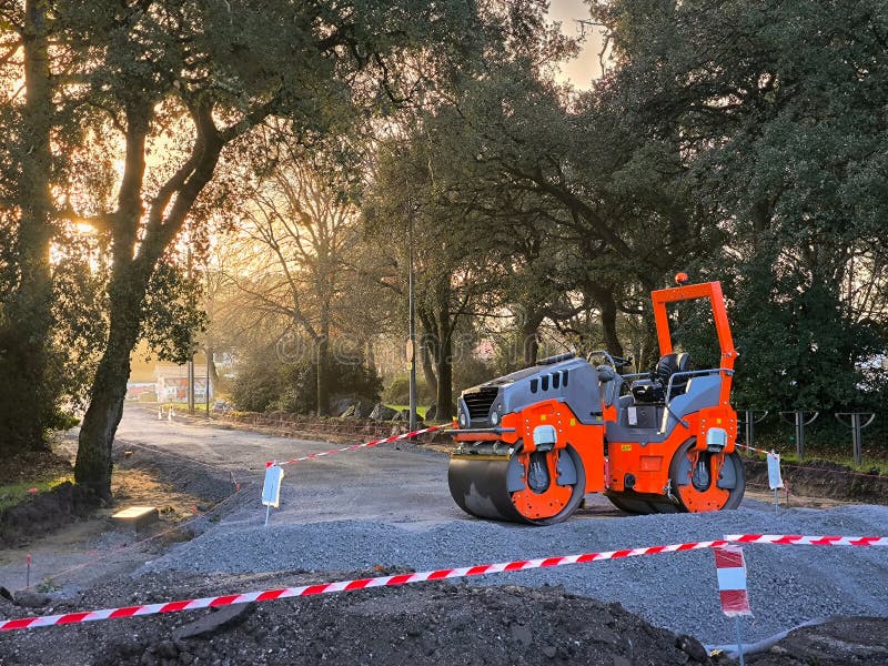 Road Roller in Operation for Soil Compaction Editorial Image - Image of ...