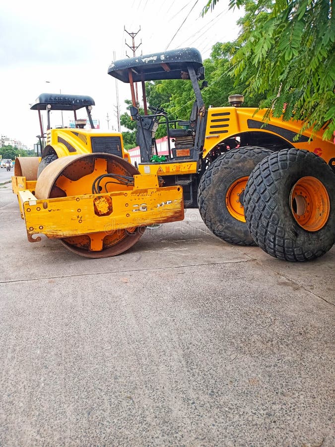 Road Roller at Puncture Shop Stock Photo - Image of agriculture, shop ...