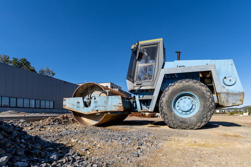 Road roller stock image. Image of press, equipment, earthworks - 259197419