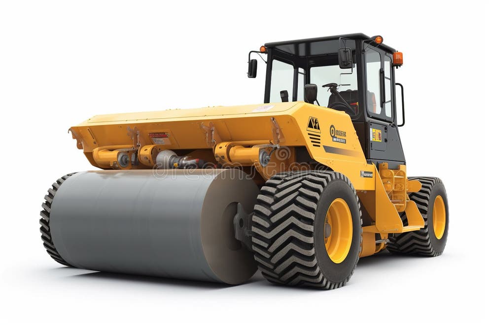 A Road Roller, White Background. Generative AI Stock Illustration ...