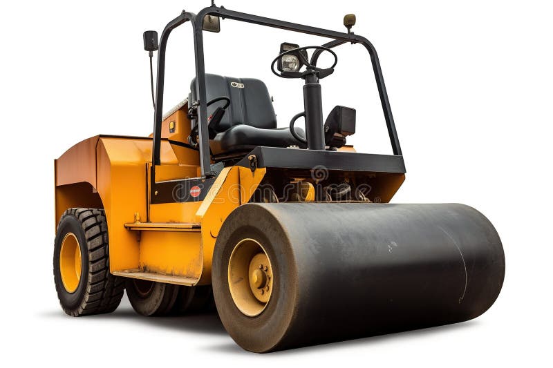 A Road Roller, White Background. Generative AI Stock Illustration ...