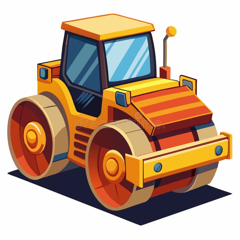 Road Roller White Background Stock Vector - Illustration of groundwork ...