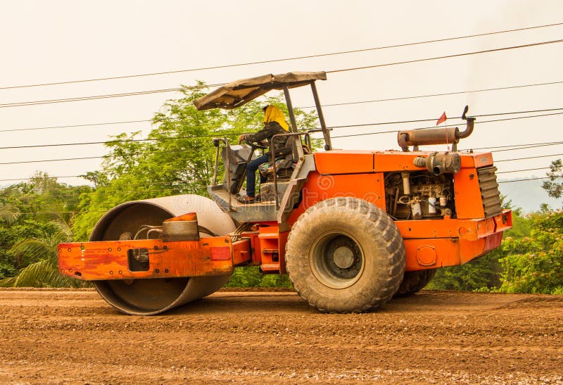 Road roller stock image. Image of driving, operator, black - 40538549