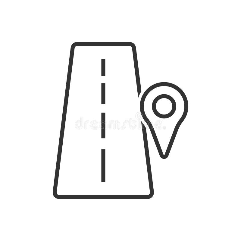 Road Route Icon - Location Pin Icon Stock Illustration - Illustration ...