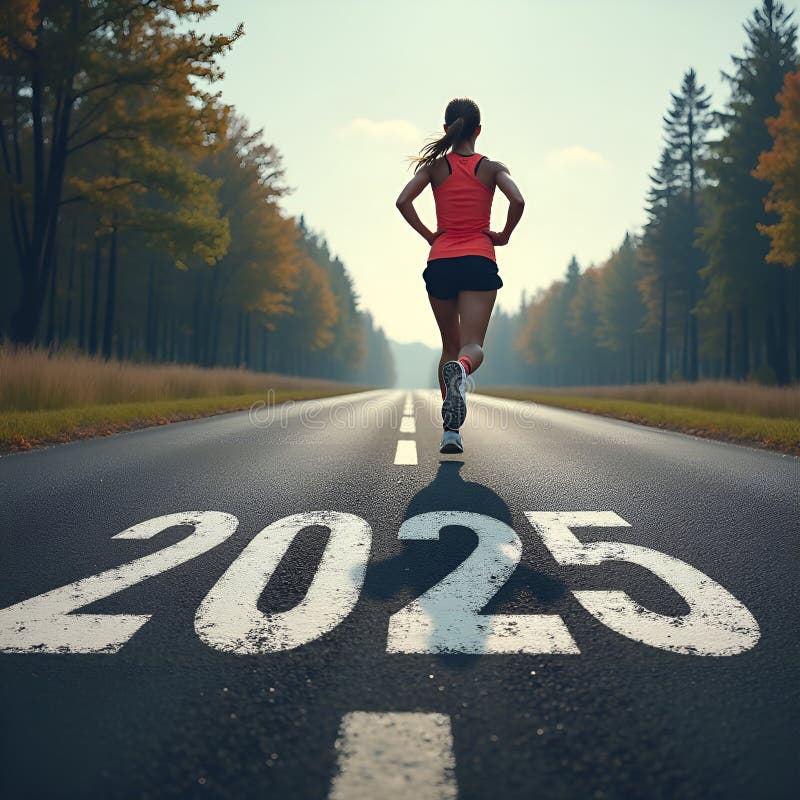 Road Runner with Numbers 2025 Stock Image - Image of marathon, jogger ...