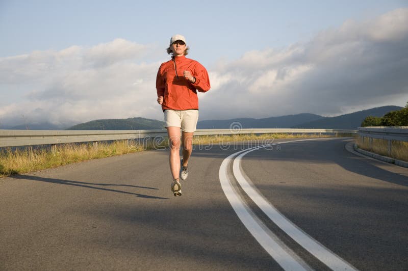 Road running. stock image. Image of adults, line, action - 5671497